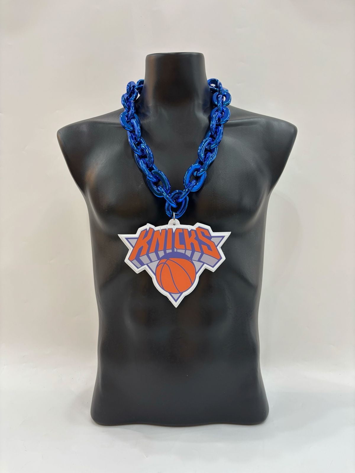 Knicks Big Chain Necklace - Blue /Orange Oversized New York Fan 3D Logo ...