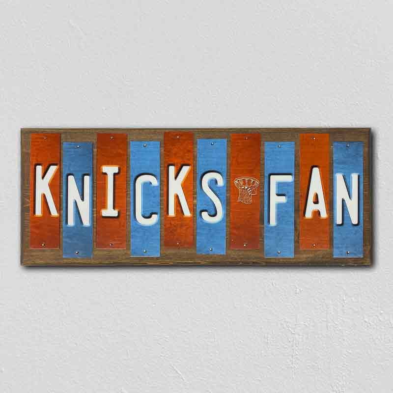 Knicks Fan Team Colors Basketball Fun Strips Novelty Wood Sign WS-665 8 ...