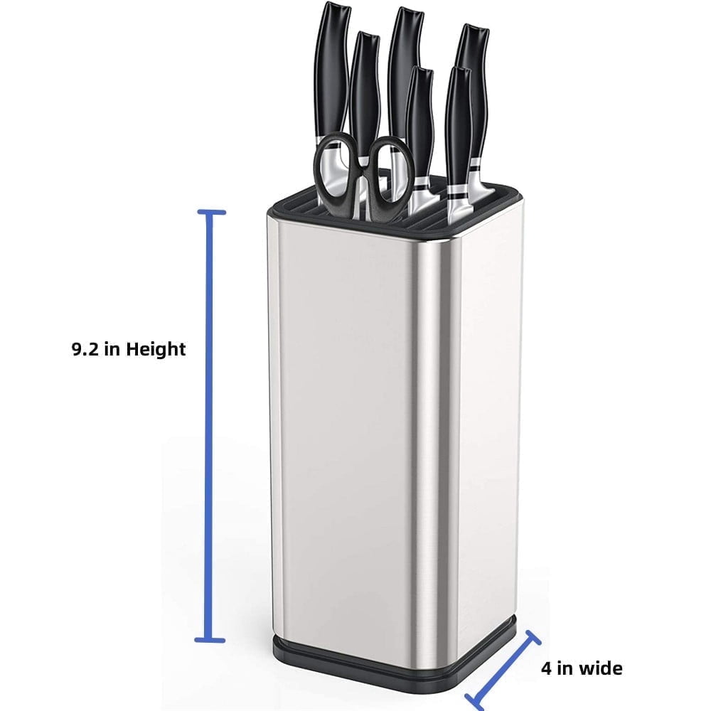 Knife Block Storage Stand Holder Kitchen Stainless Steel 6 Slots with ...