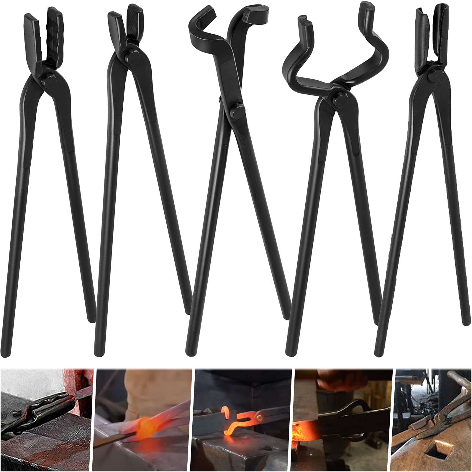 Knife Making Tongs Set Blacksmith Bladesmith Tongs Tools Fits for Anvil ...