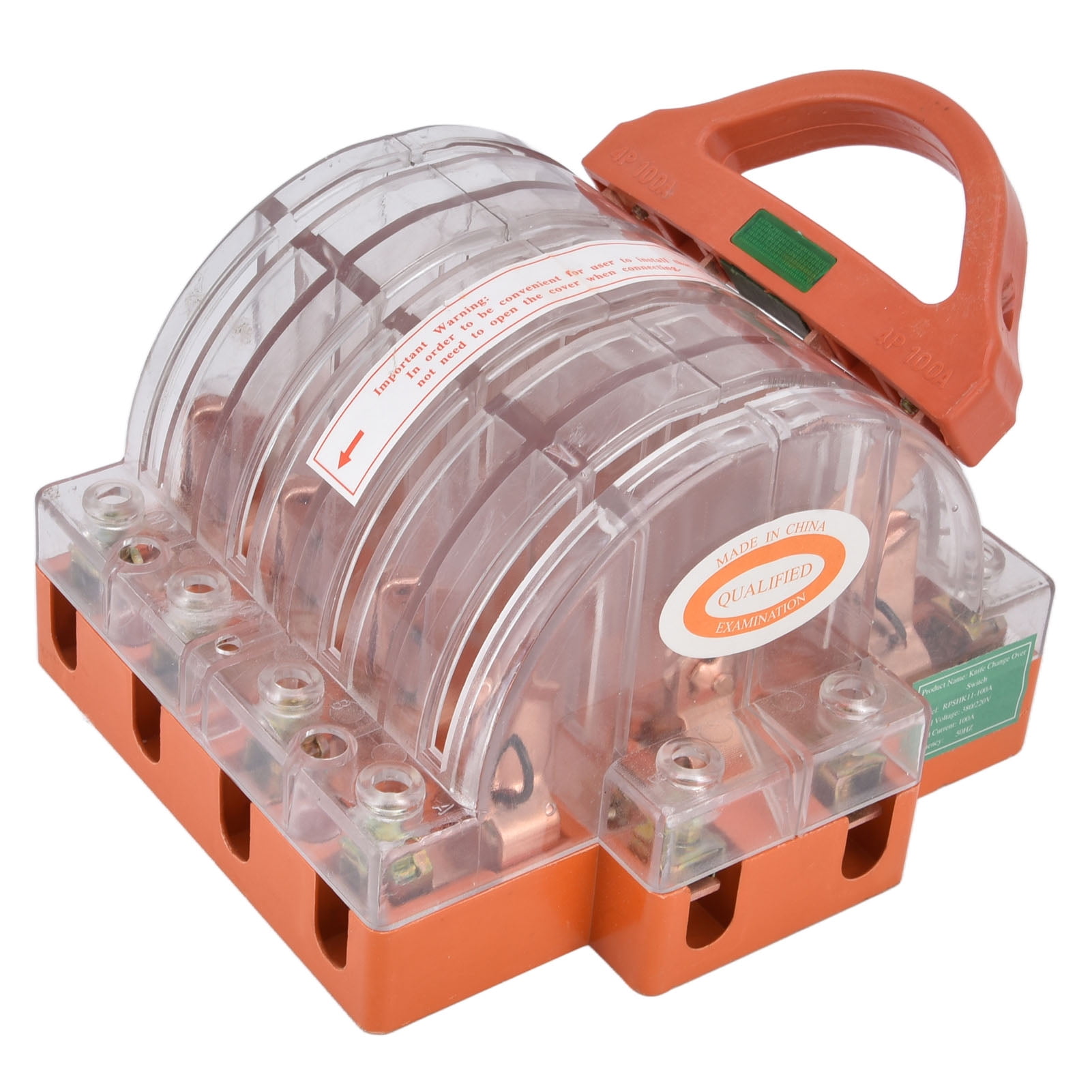 Knife Safety Switch AC380V 100A 4 Pole Double Throw Transparent Shell ...