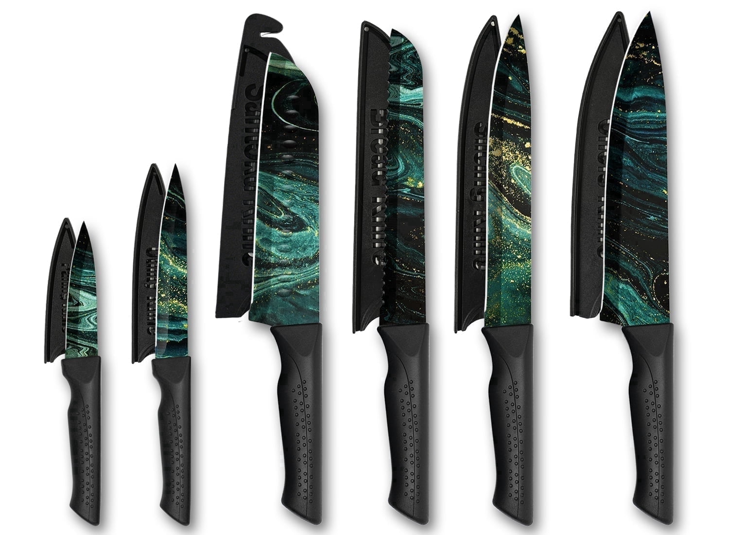 NULAS Knife Set, 6-PC Colorful Kitchen Knife Set, 6 Sharp Kitchen ...