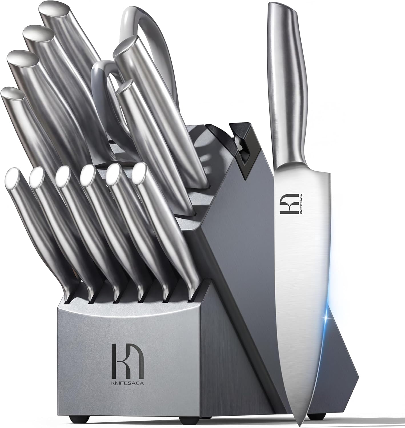 Knife Set, 14 Pcs Premium Japanese High Carbon Stainless Steel Kitchen ...