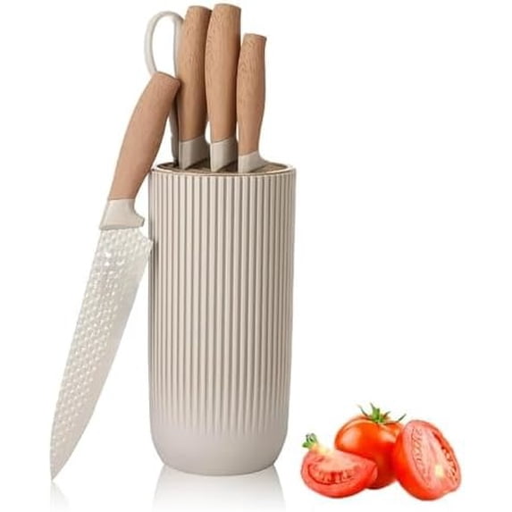 Knife Set, 6-Piece Khaki Kitchen Knife Set for Home, Anti-Rust Non ...