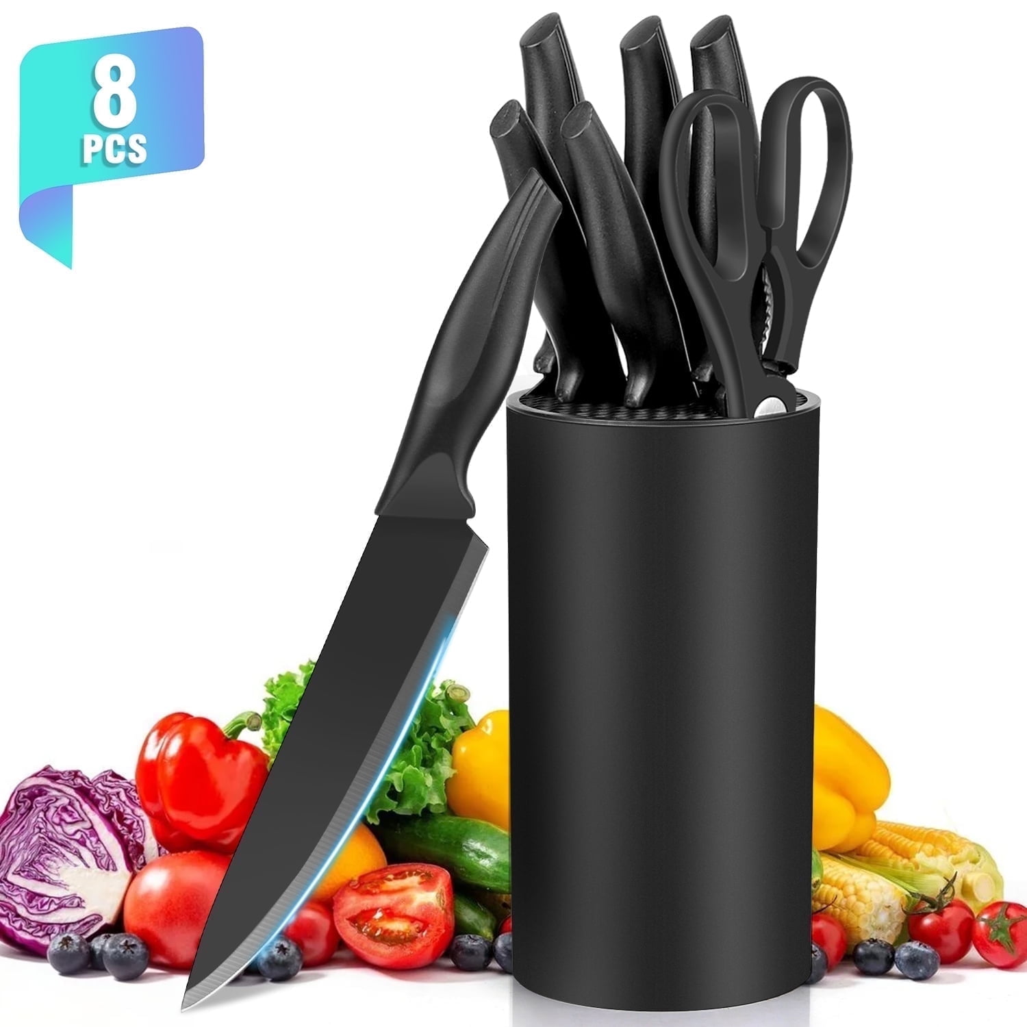 8-Piece Knife Set, AOKIWO Stainless Steel Professional Kitchen Knife ...