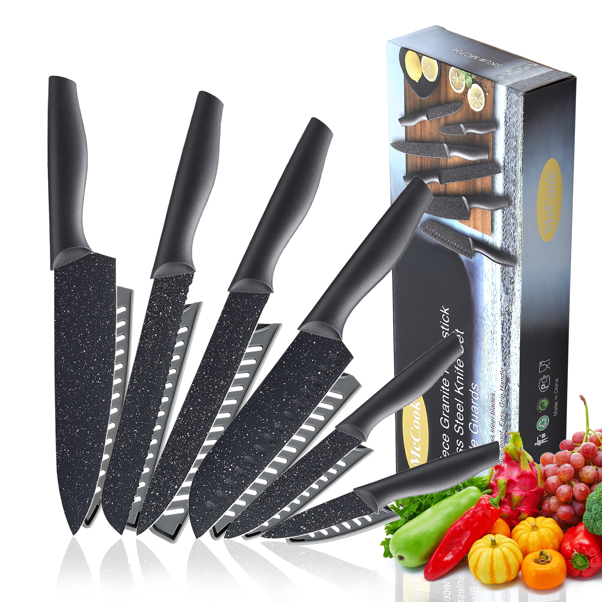 Knife Set Mccook 12 Piece Granite Kitchen Knife Set High Carbon