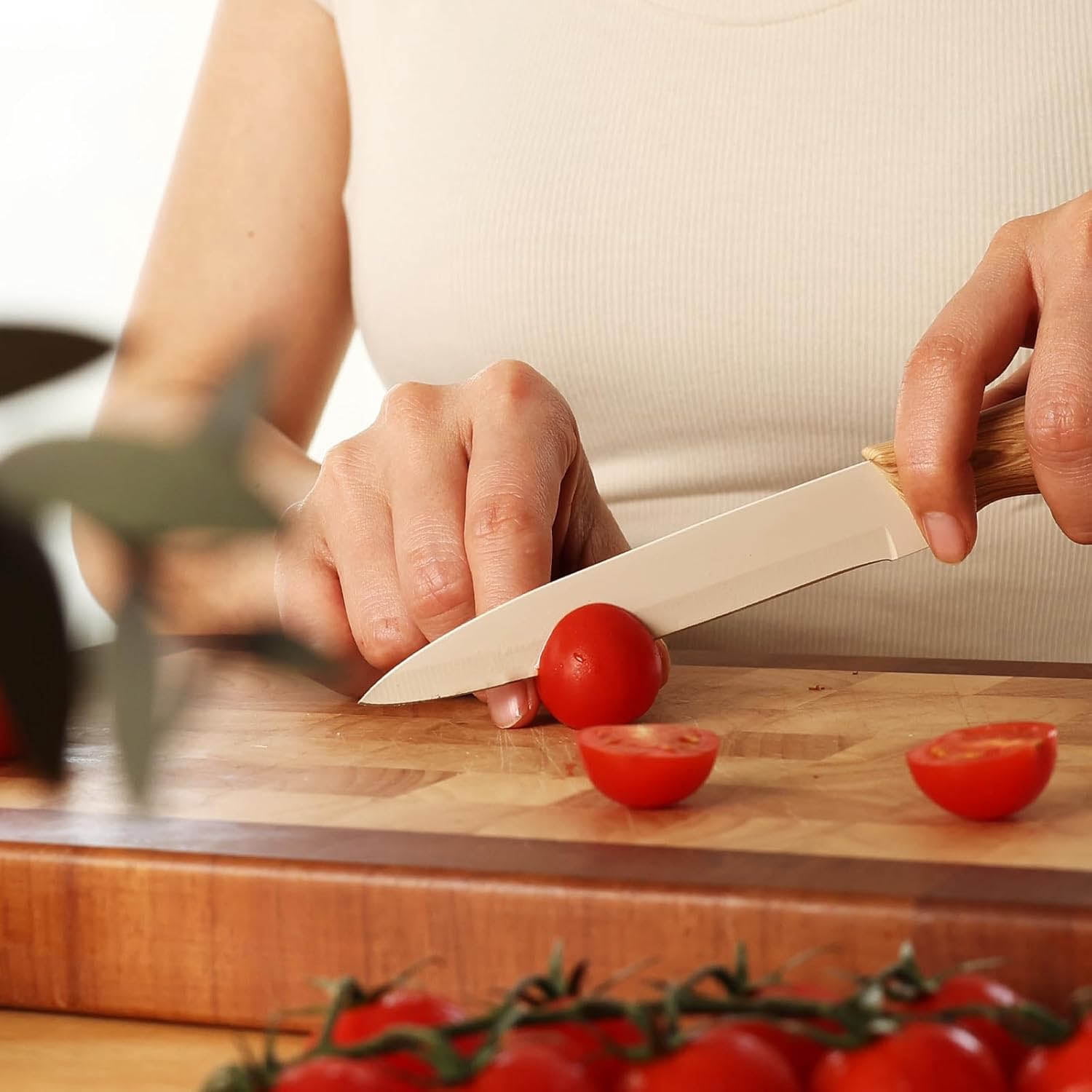Knife Set of 3, Stainless Steel Blade with Non-stick Coating, Sharp ...