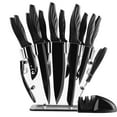YUANYE 17 PCS Knife Set with Self Sharpening Sharpener, Block, Acrylic ...