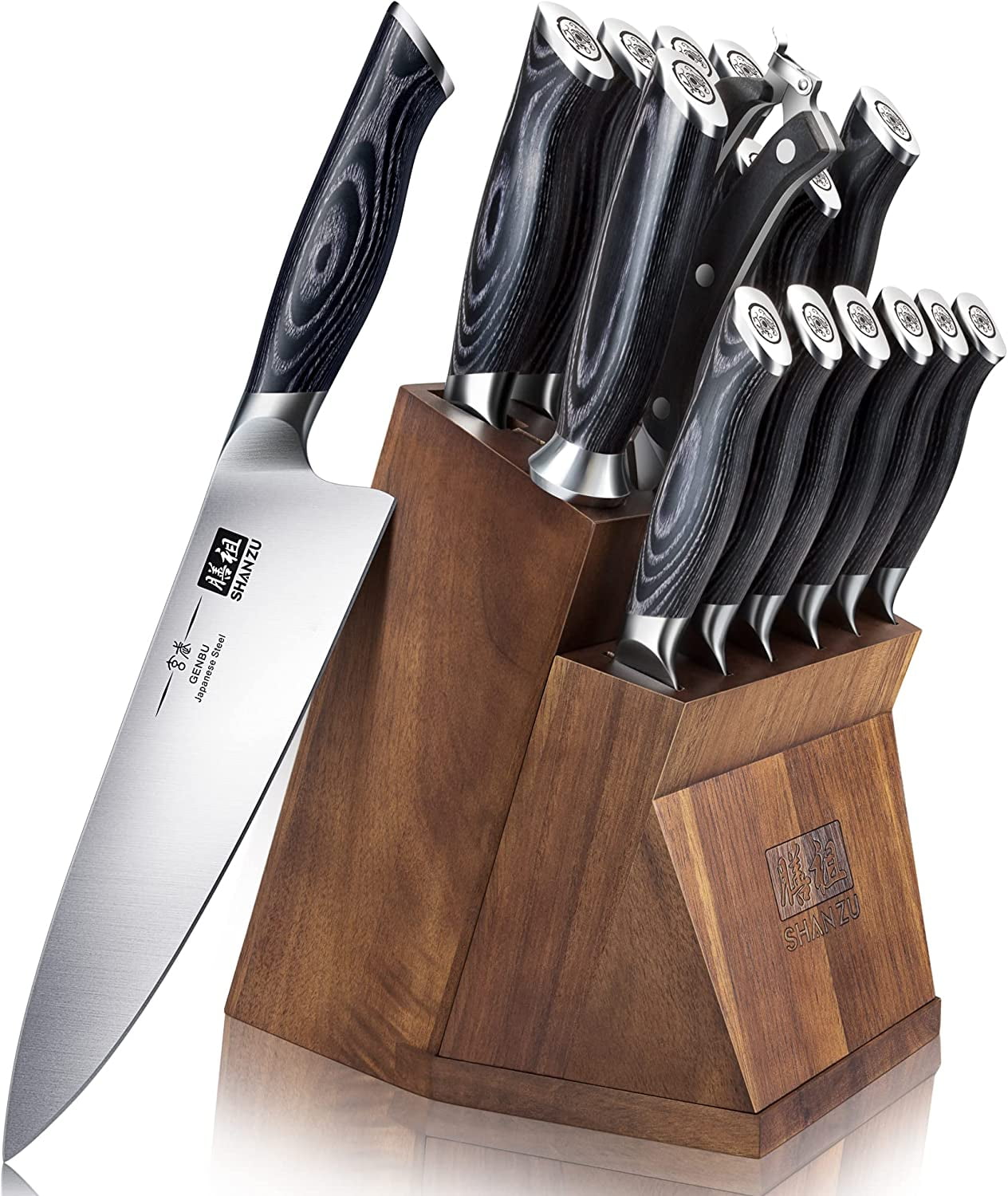 Knife Sets for Kitchen with Block, Knife Block Set, Japanese Super ...