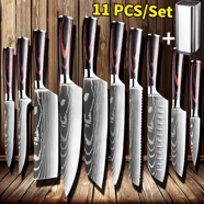 Maxam Slitzer Germany 7pc Professional Kitchen Cutlery Set with ...