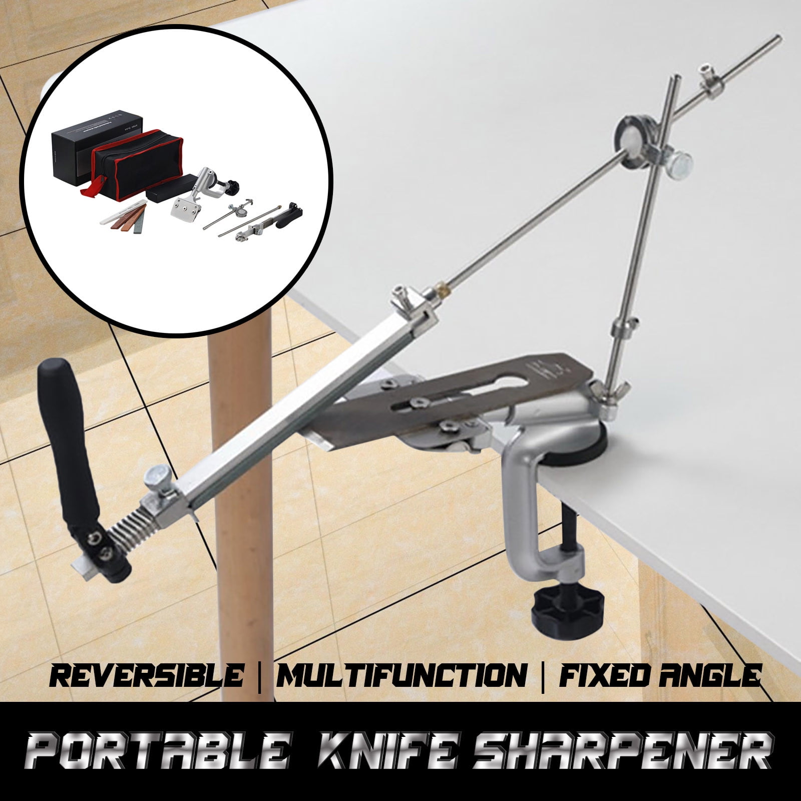 Knife Sharpener with 4 Whetstones, Knife Sharpener Box Set, 360 ...