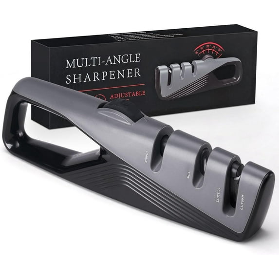 Knife Sharpener with 5 Adjustable Angle, Coarse & Fine Knife Sharpener ...