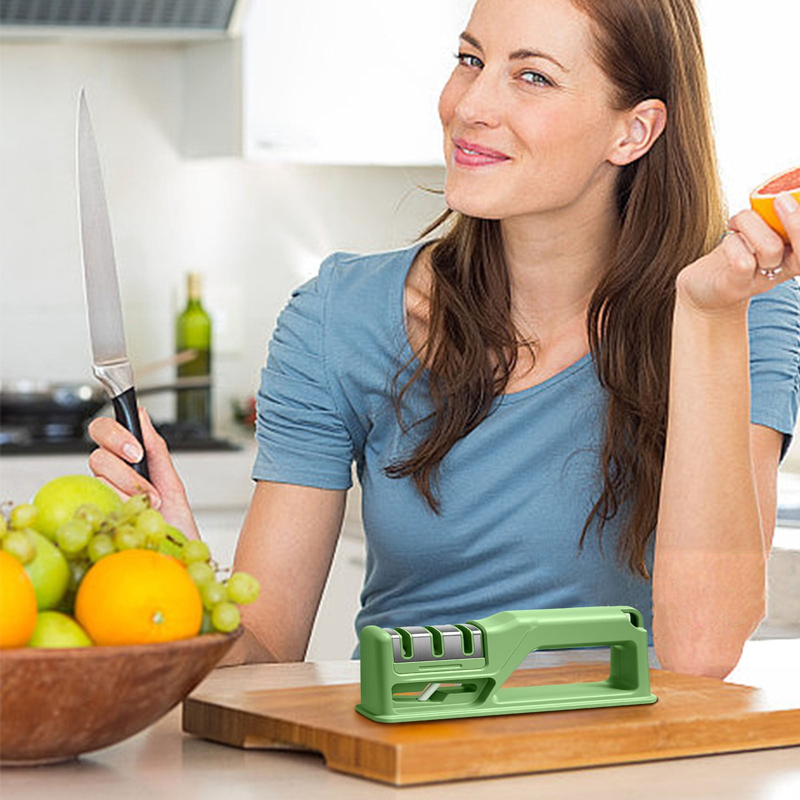 Knife Sharpener for Kitchen | Four-Stage Sharpening System | Diamond ...