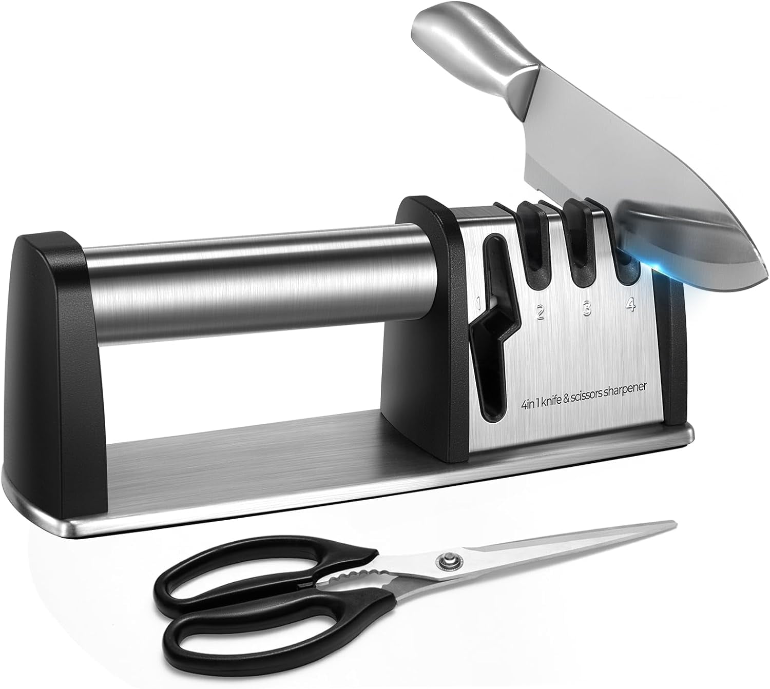 Knife Sharpeners, 4 in 1 Kitchen Blade and Scissors Sharpening Tool ...
