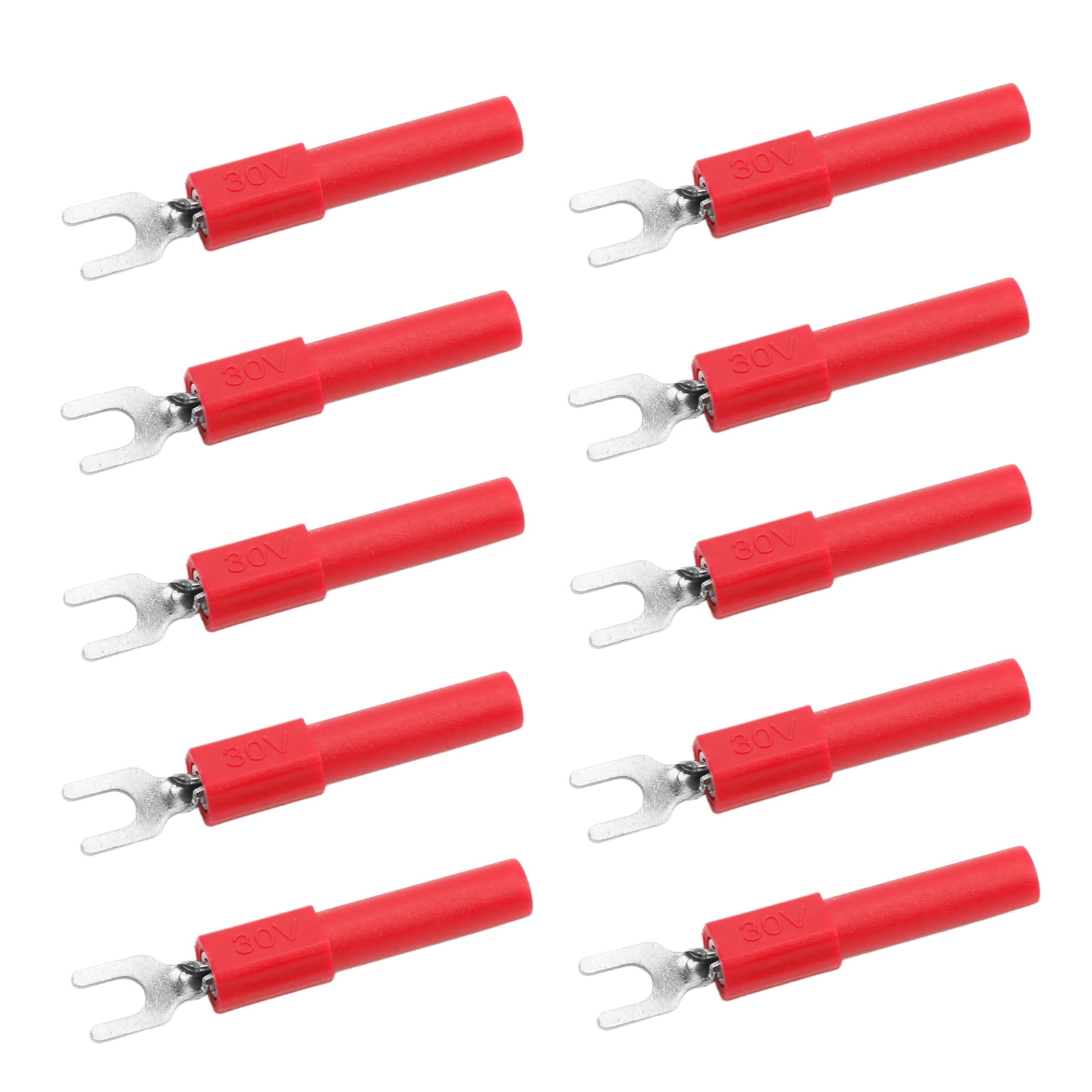 Fork Wire Connector,Spade Plug,10pcs 4mm Fork Spade Wire Connectors U ...