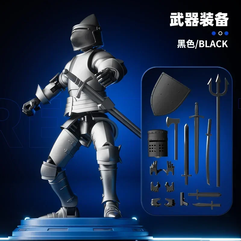 Knight Action Figures Paladin 13 Jointed Movable Shapeshift Robot 3D Printed Mannequin Character ...