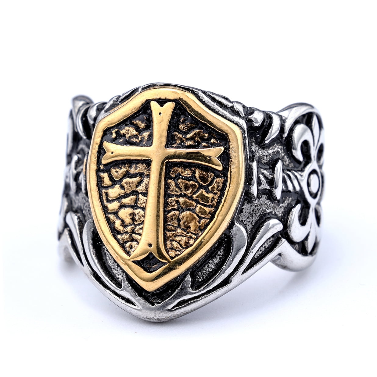 Knight Big Men's Finger Stamina 14K White Gold Ring Size 15 Knights ...