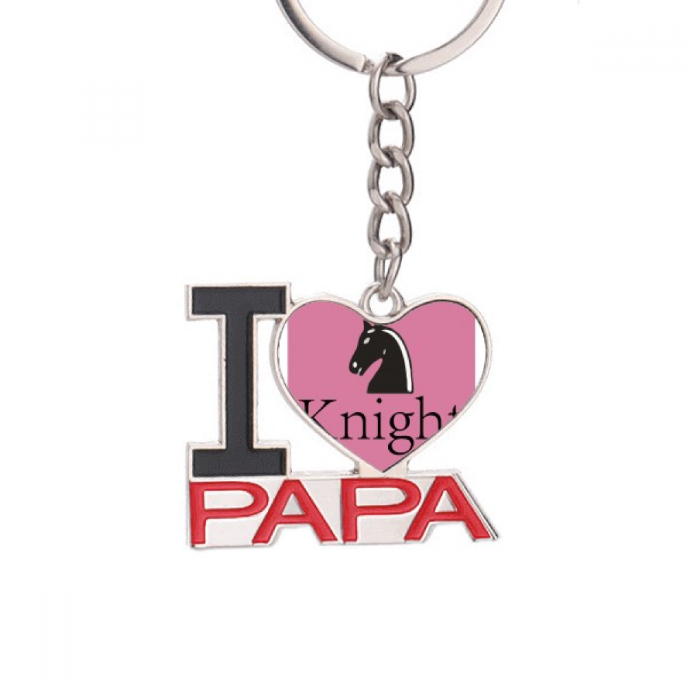 Knight Black Word Chess Game Keychain Metal Keyring Holder Love PAPA ...
