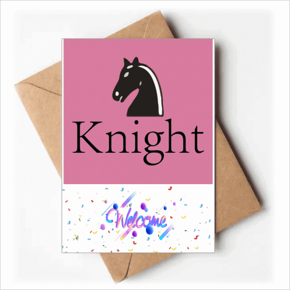Knight Black Word Chess Game Welcome Back Greeting Cards Envelopes ...