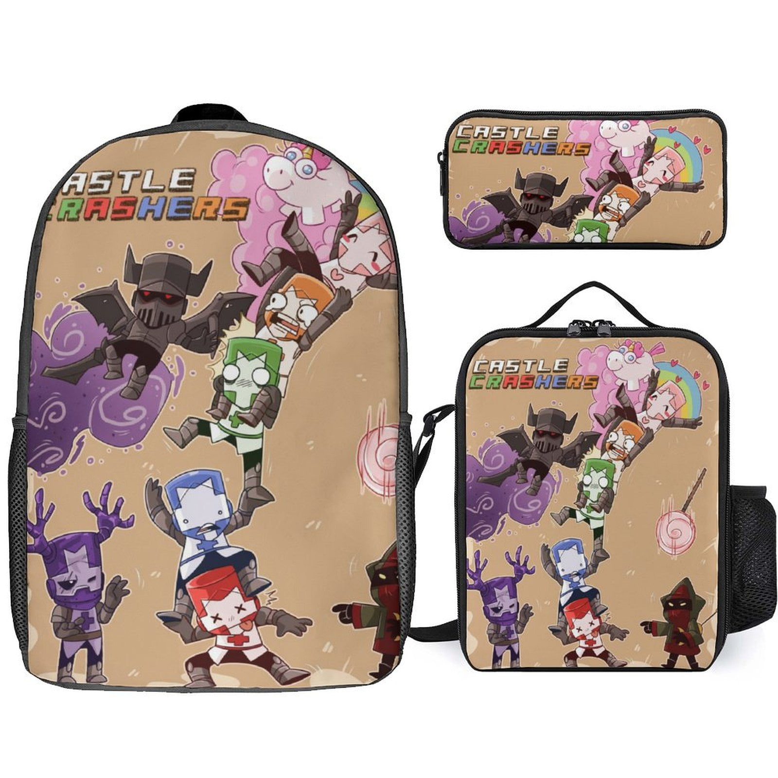 Knight Castle Crashers Laptop Backpack With Pencil Case Lunch Bag 3 ...