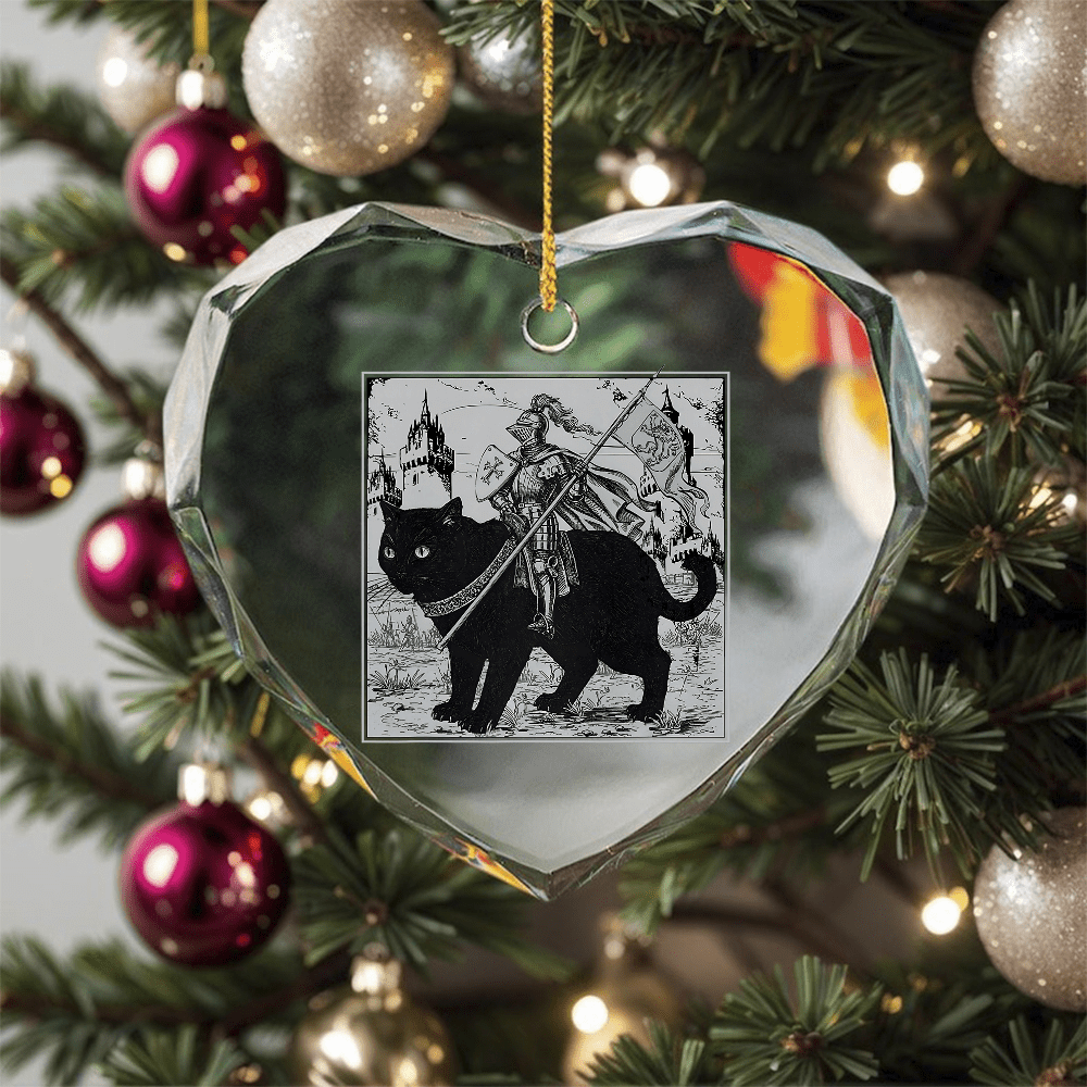 Knight Cat Rider Vintage Medieval Knight Riding Cat Ornament, Keepsake ...