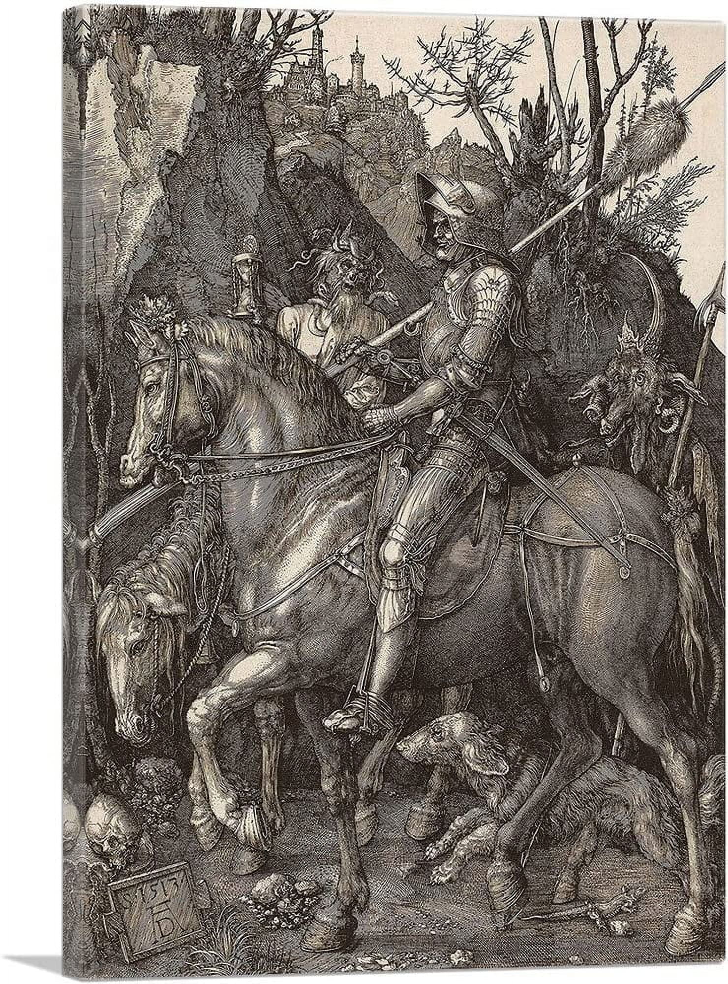 Knight, Death and the Devil Canvas Art Print Stretched Unframed ...