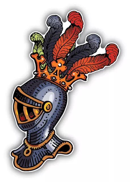 Knight Feather Retro Heraldic Sticker Phone Decal Water Bottle Stickers ...