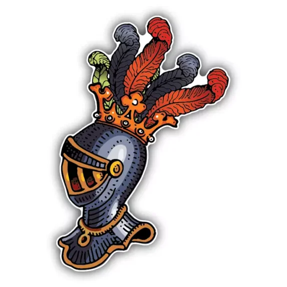 Knight Feather Retro Heraldic Sticker Phone Decal Water Bottle Stickers ...