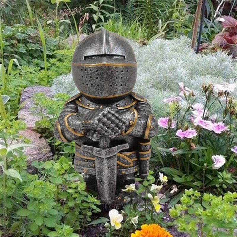 Knight Gnomes Garden Statue Guard Cross Templar Dwarf Guard Armor ...