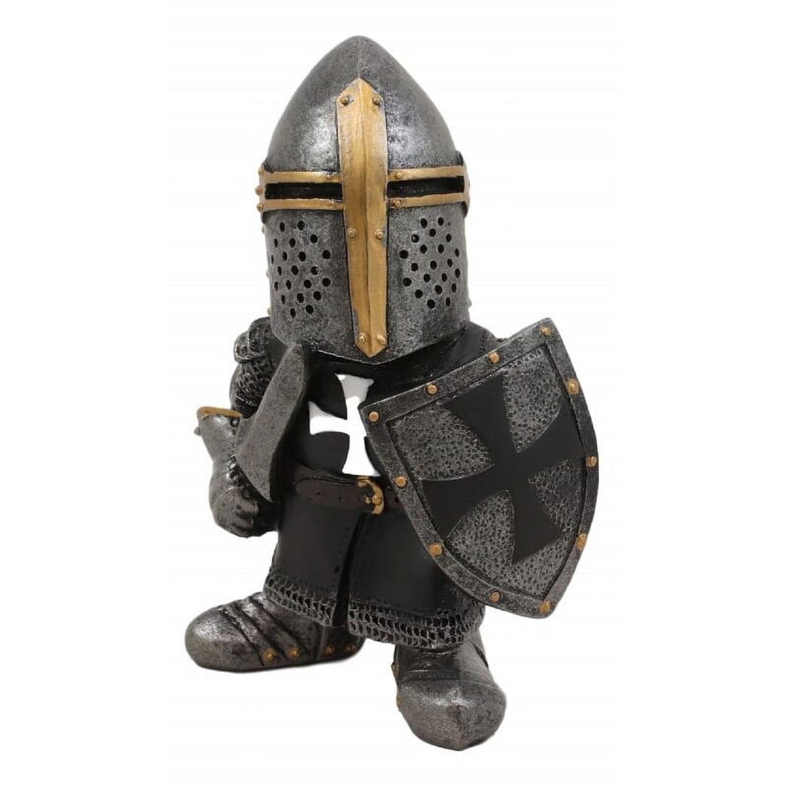 Knight Gnomes Guard - Medieval Crusader Knight Statue, 5.1 Inch Renaissance Crusader Templar ...