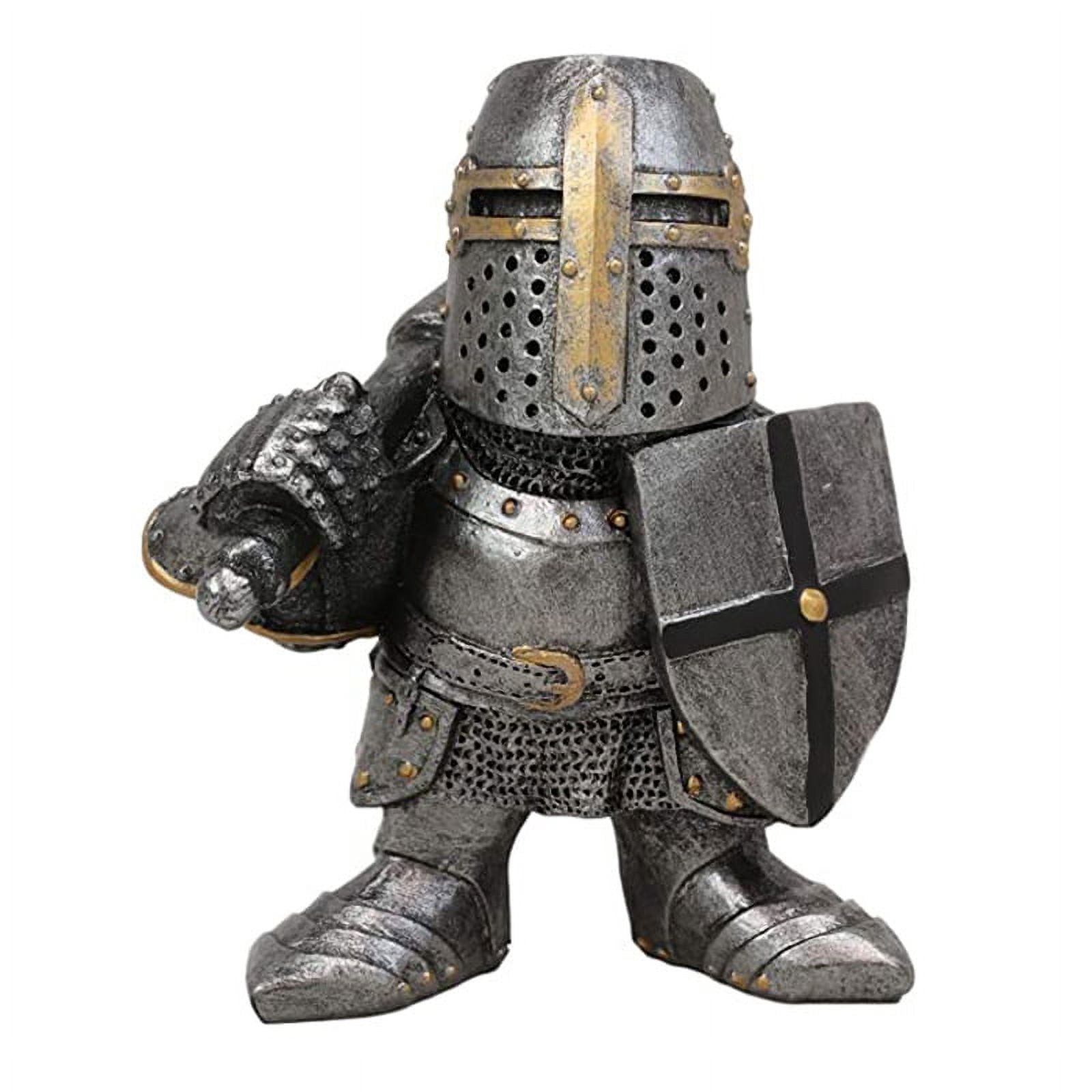 Knight Gnomes Guard - Medieval Crusader Knight Statue, 5.1 Inch ...