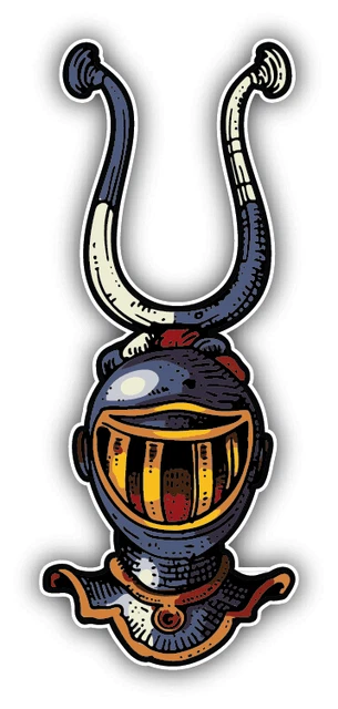 Knight Horns Retro Heraldic Sticker Phone Decal Water Bottle Stickers ...