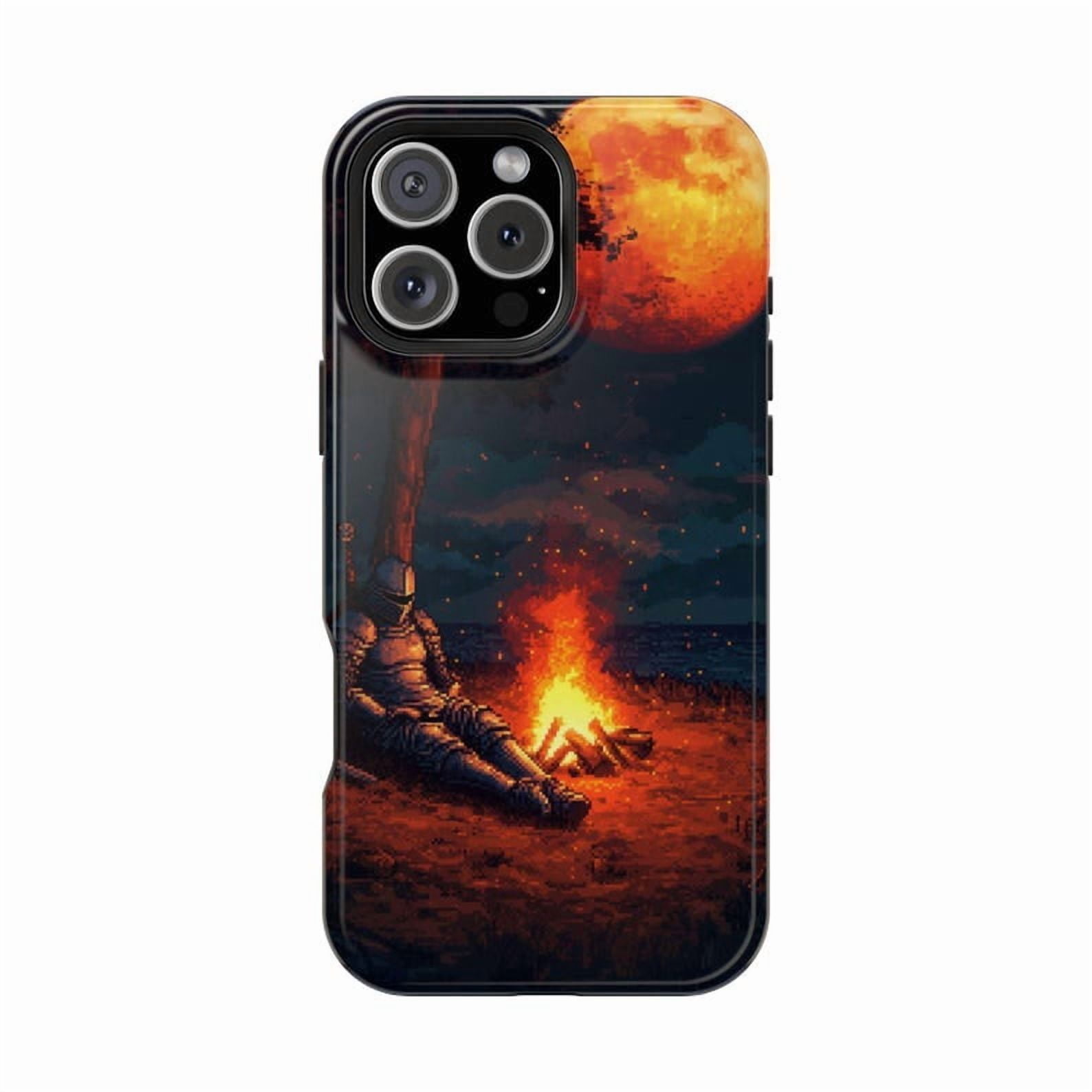 Knight Resting at Campfire Medieval Fantasy Adventure Case for iPhone ...