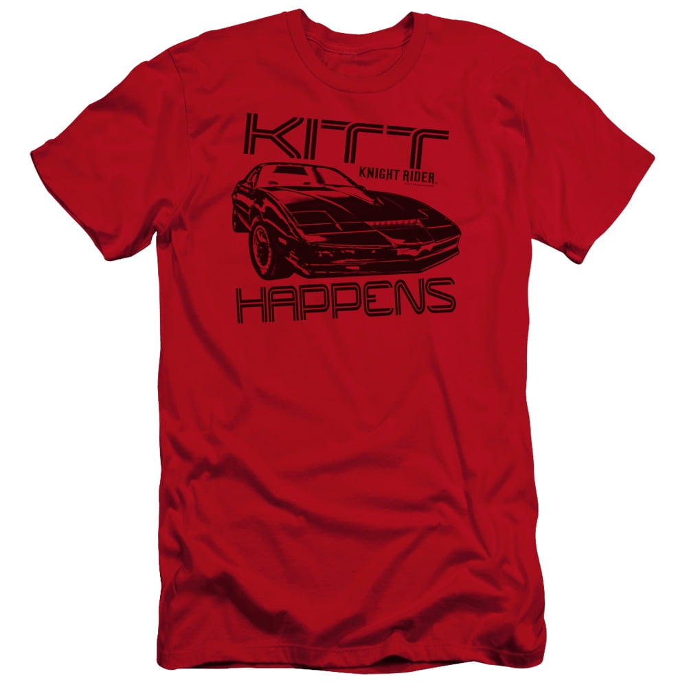 Knight Rider Kitt Happens Premium Adult Slim Fit 30/1 T-Shirt Red ...
