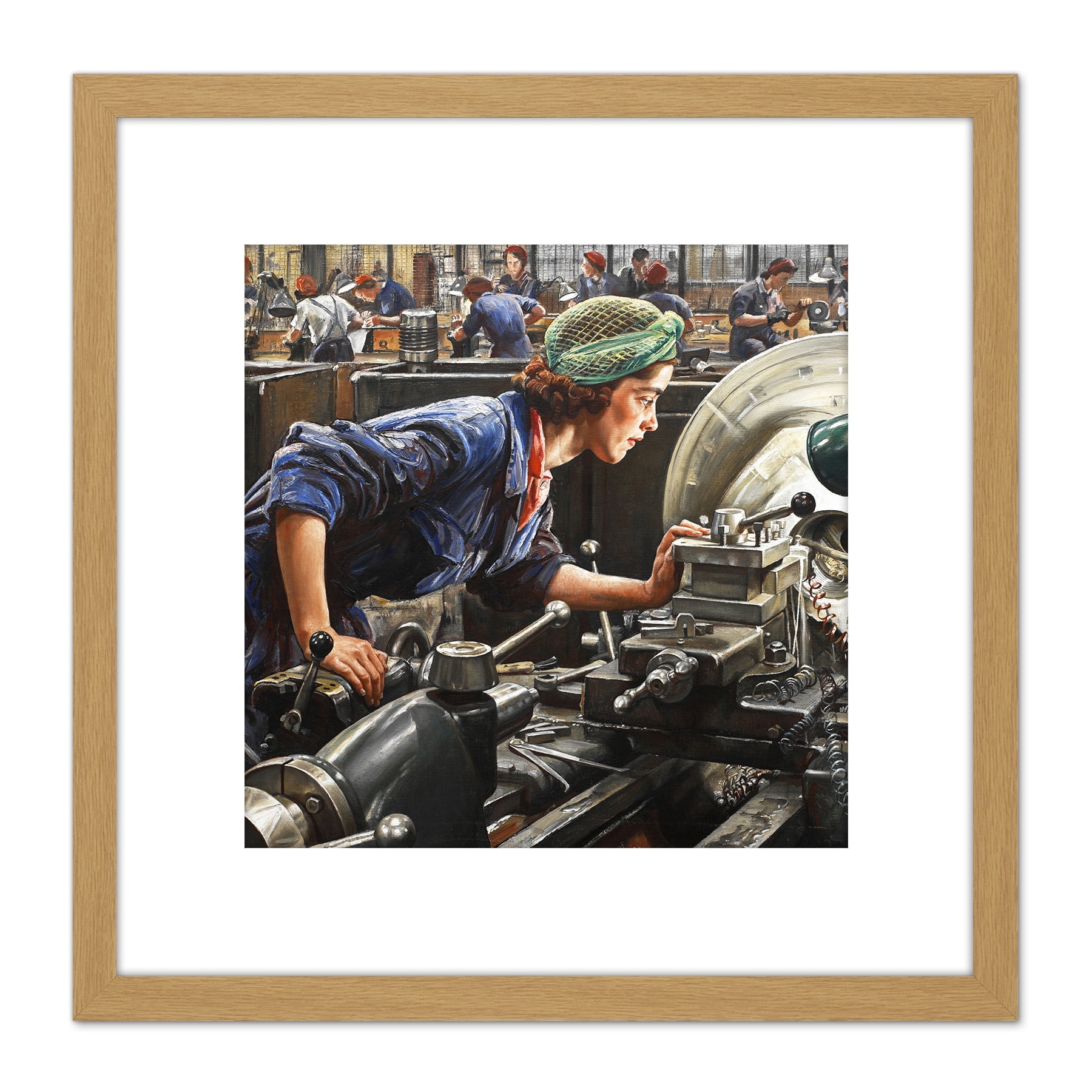 Knight Ruby Loftus Screwing Breech WWII War Painting 8X8 Inch Square ...