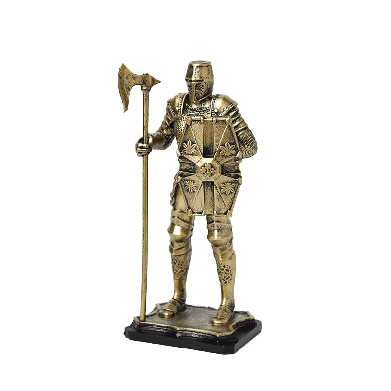 Knight Sculpture Tabletop Ornament Vintage Art Crafts Knight Figure ...