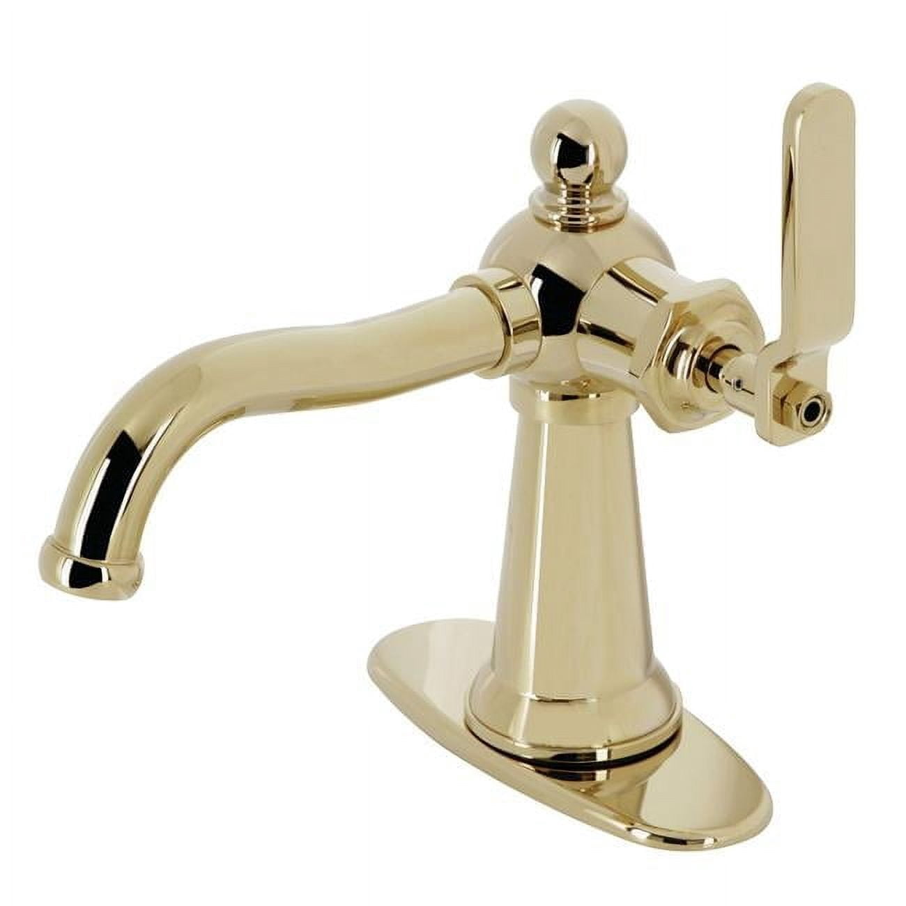 Knight Single-Handle Bathroom Faucet with Push Pop-Up, Polished Brass ...