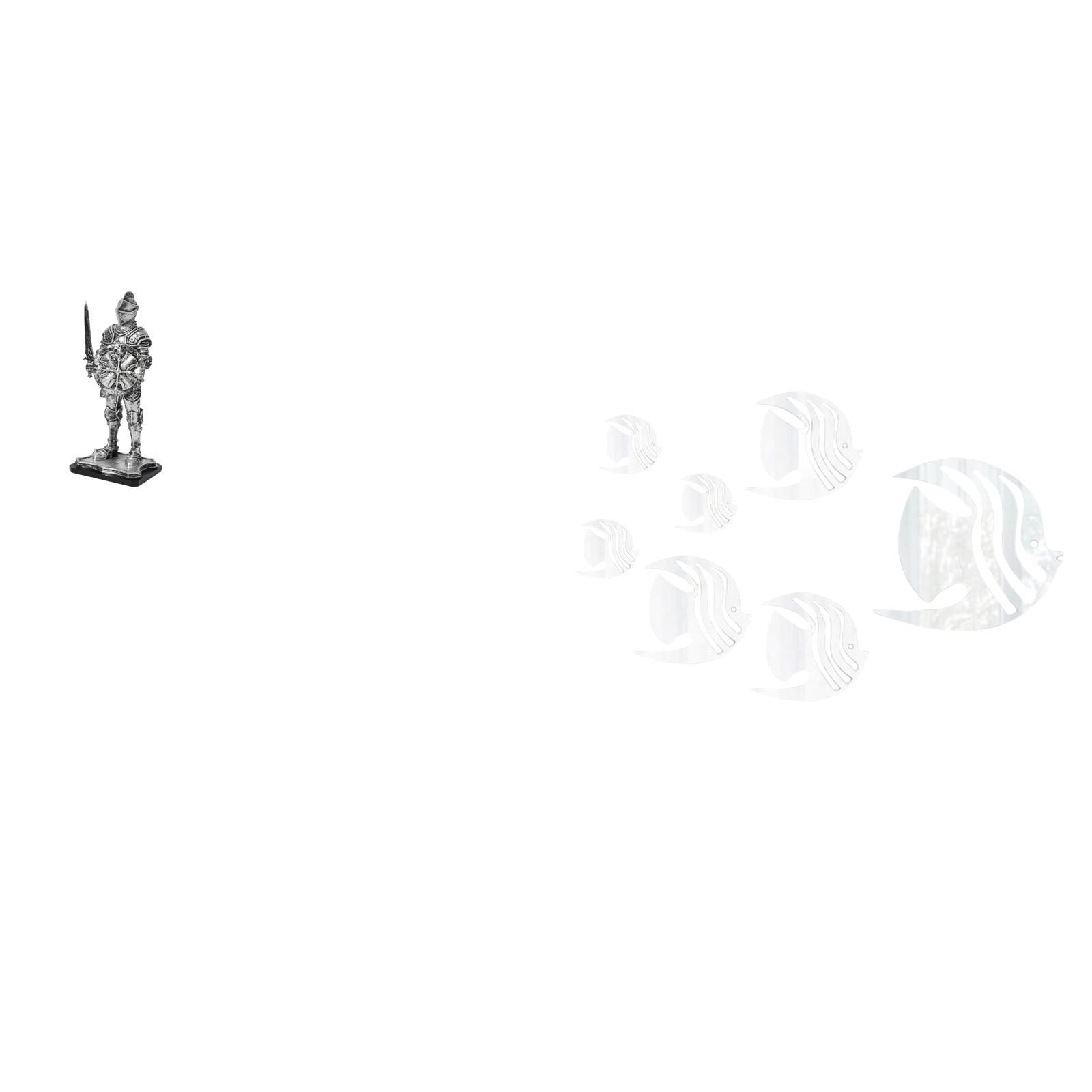 Knight Statue Desktop Figurine Fish Wall Decals Acrylic Material Home ...