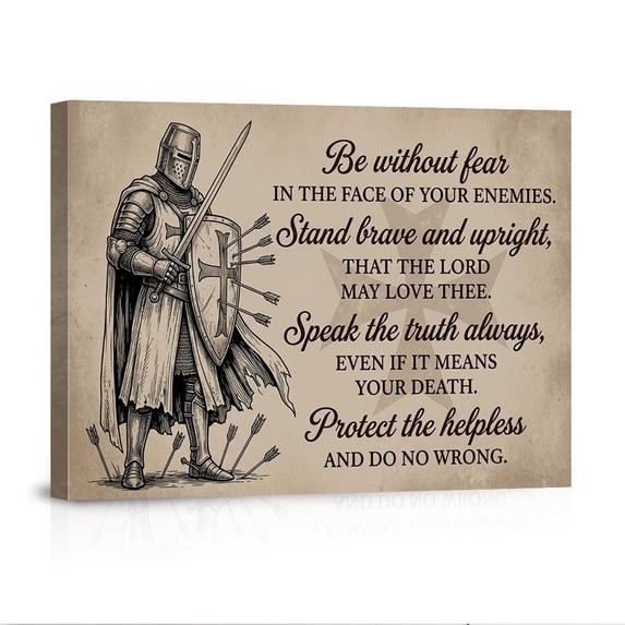 Knight Templar Inspirational Quote Medieval Warrior With Code Of ...
