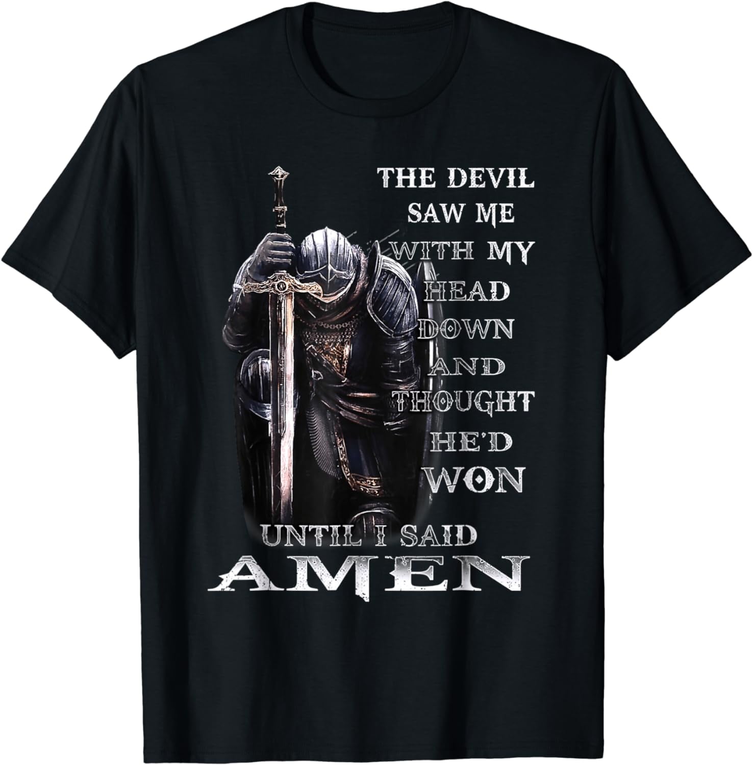 Knight Templar Lion Devil Saw Me With My Head Down Christian T-Shirt ...