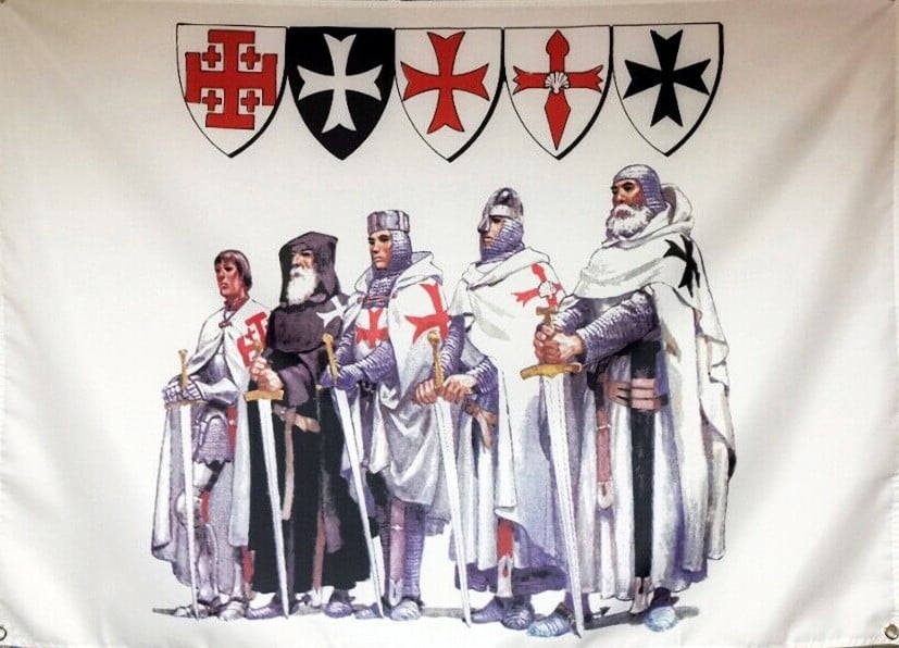 Knight Templar Wall Art Poster Banner Mural Christ Crusades Flag Canvas ...
