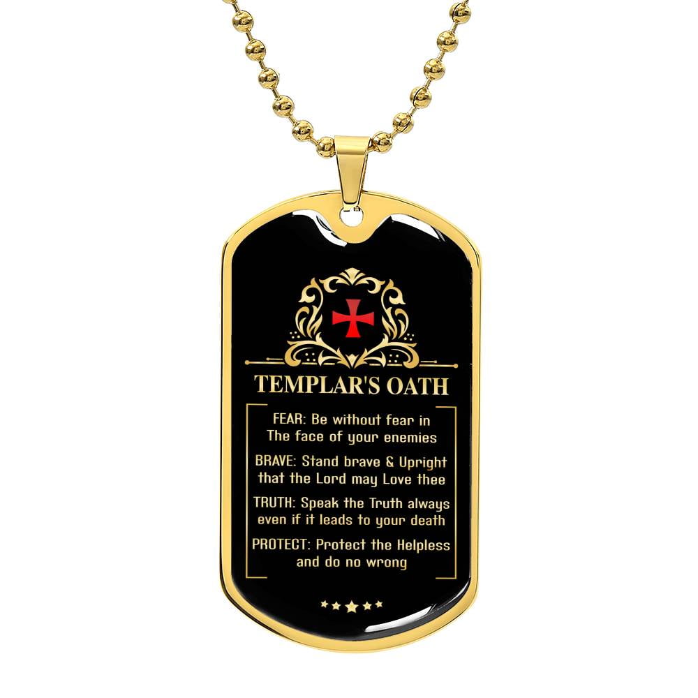 Knight Templar's Oath The Warrior Of Christ - Graphic Military Dog Tag ...