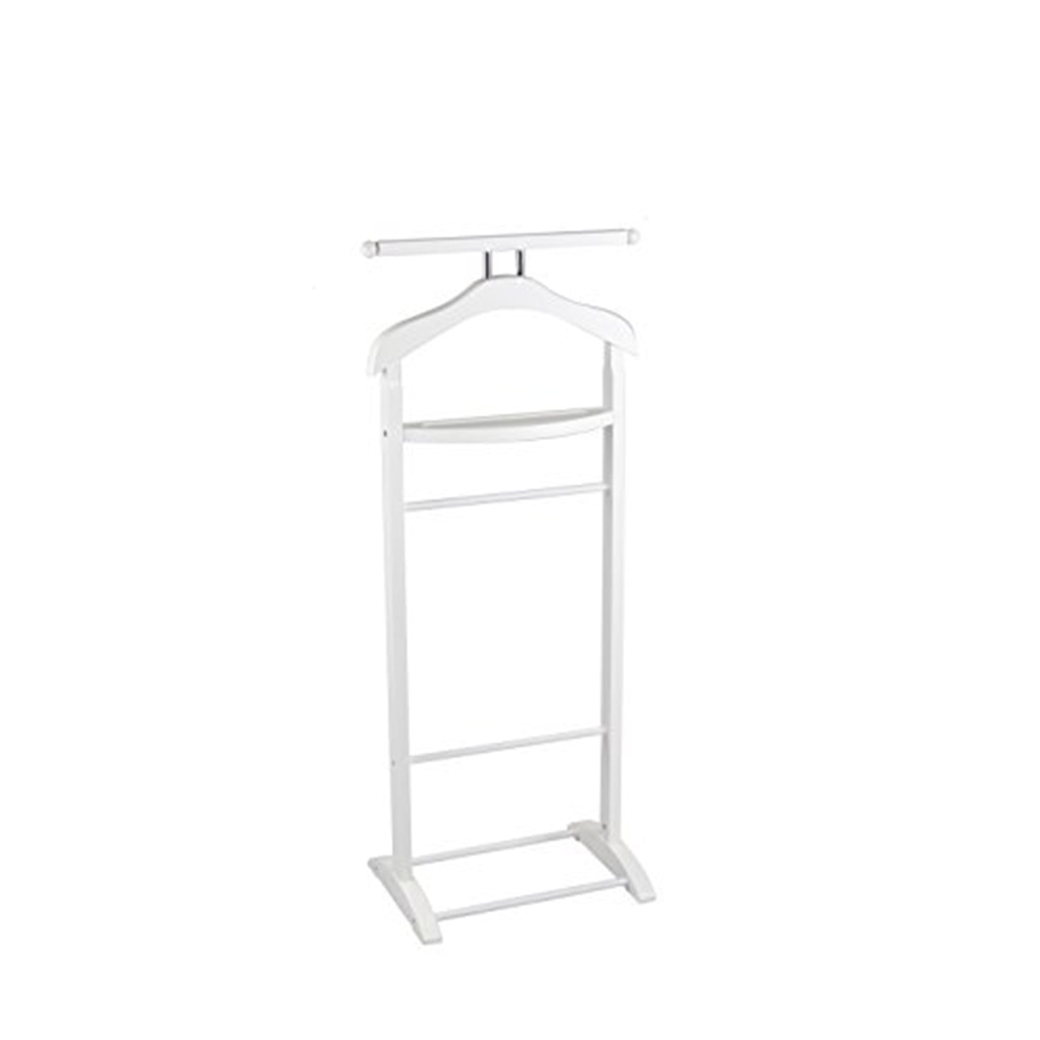 Knight Valet with Extended Bar and Key Rack in White - Walmart.com