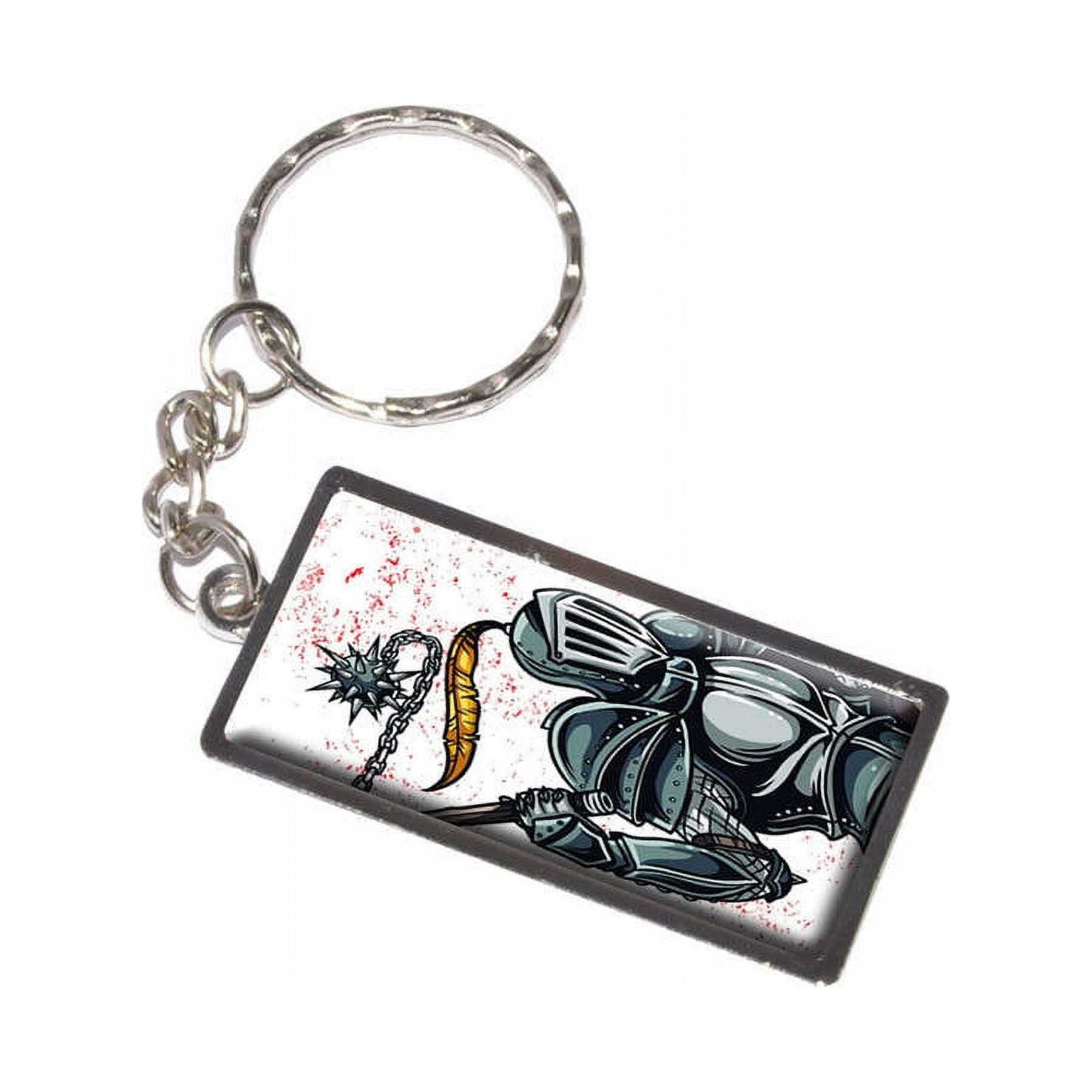 Knight Warrior In Armor With Flailing Mace Keychain Key Chain Ring ...