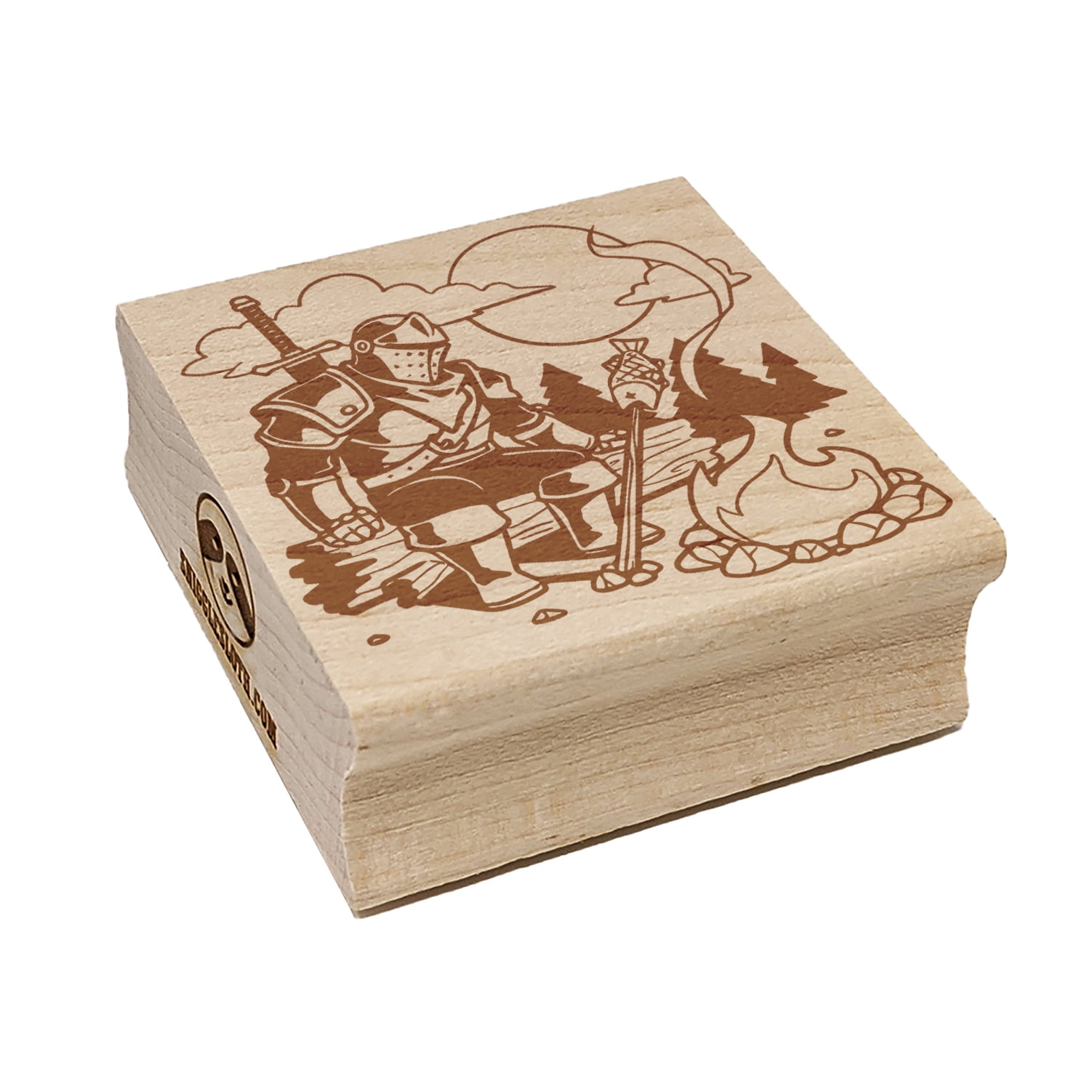 Knight Warrior Long Rest Camp Square Rubber Stamp Stamping Scrapbooking ...