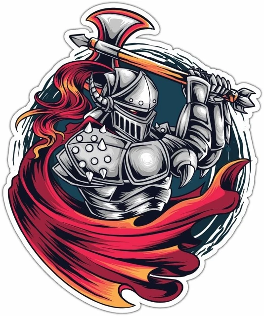 Knight Warrior Medival Car Window Stickerphone Decal Water Bottle ...
