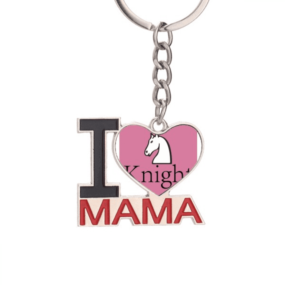 Knight White Word Chess Game Keychain Metal Keyring Holder Love MAMA ...