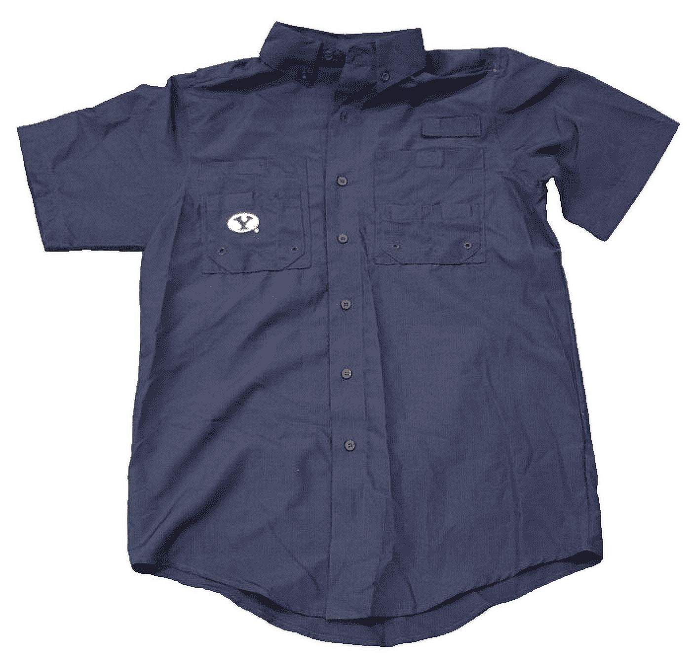 Knights Apparel NCAA Short-Sleeve River Shirt BYU (Navy, Small ...