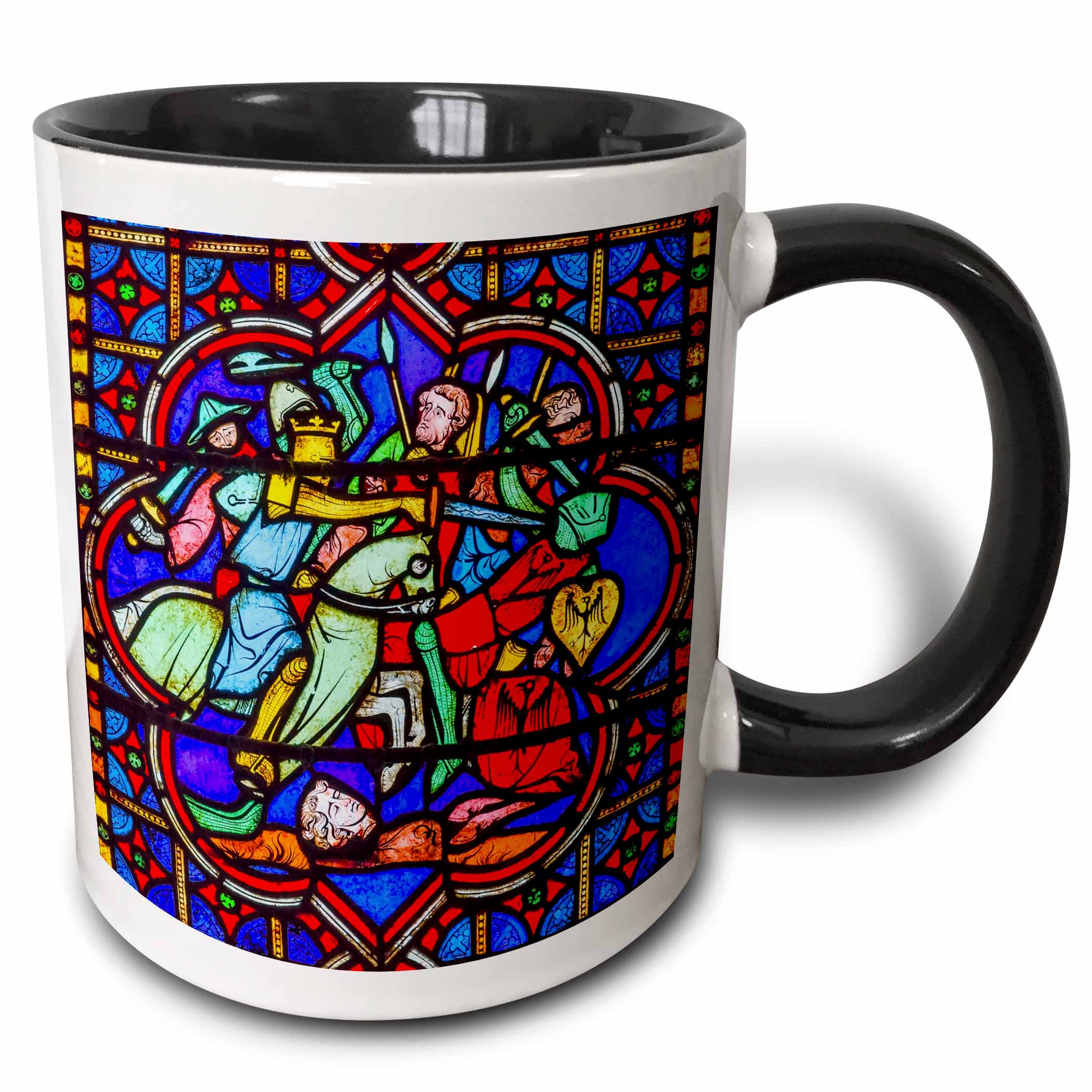 3drose, Knights Fighting with Swords Stained Glass, Notre Dame, Paris ...