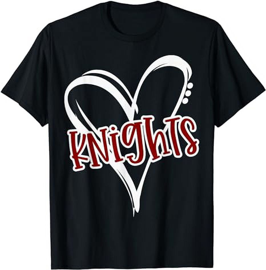 Knights Heart Maroon Lettering Retro Trendy Game Day Spirit T-Shirt ...